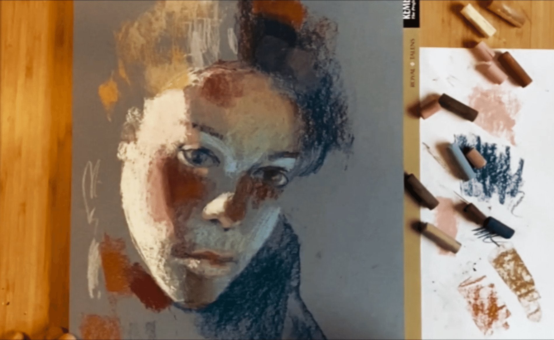 Portrait on Mystical Blue toned Paper | Step by step | Royal Talens